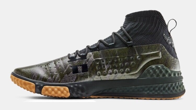UNDER ARMOUR PROJECT ROCK 1 SNEAKERS UA BLACK TODDY GREEN HIGH TOP ...