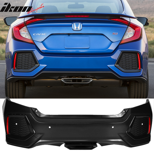Fits 16-21 Honda Civic Sedan SI Style Rear Bumper Cover Unpainted PP ...