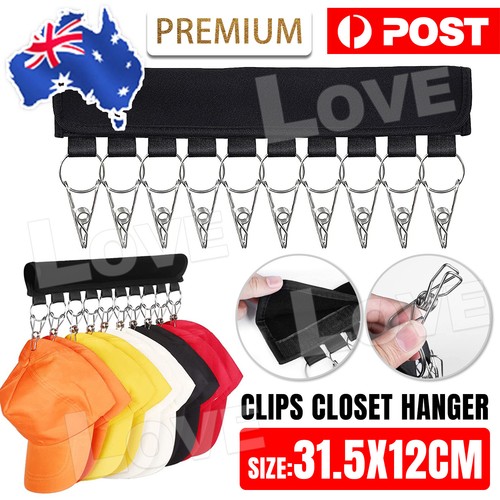10 Clips Closet Hanger Door Baseball Hat Holder Cap Rack Storage ...