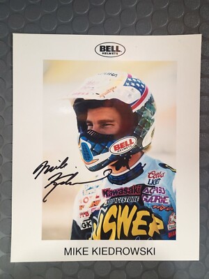 motocross memorabilia Mike Kiedrowski autographed Bell Helmet photo | eBay