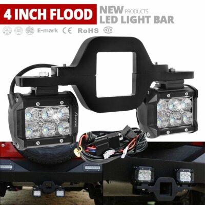Trailer Tow Hitch Receiver Mount Bracket +4" LED Light Bar Reverse ...