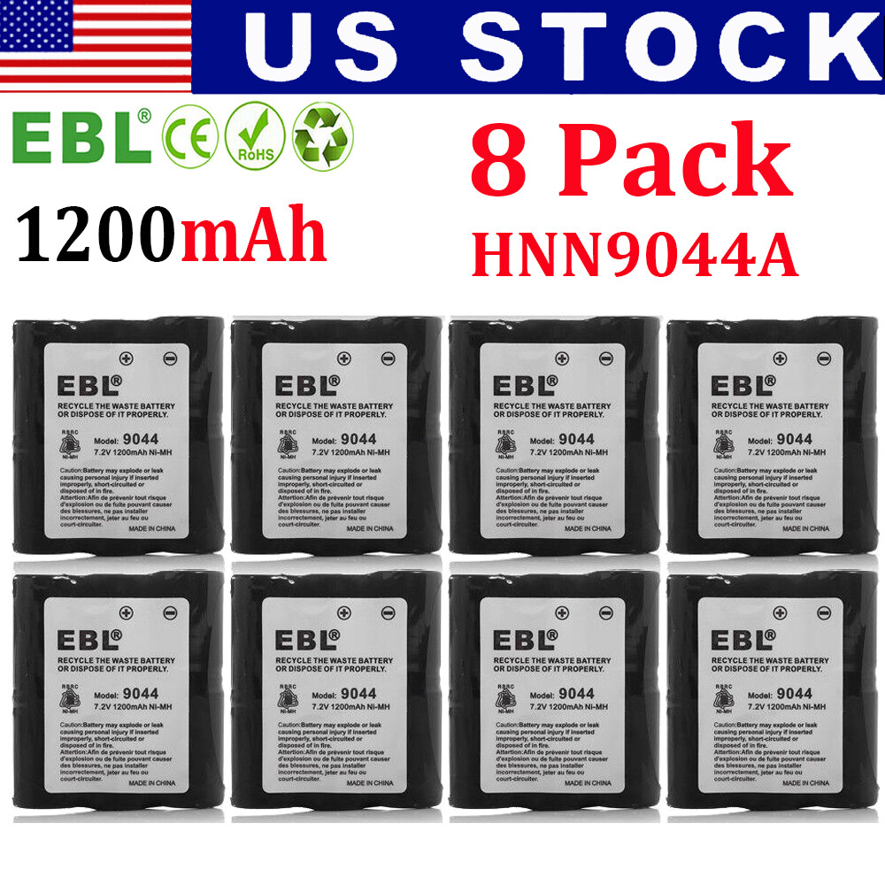 8x Replacement Battery For Motorola Base Radio HNN9044A 9044 HNN9056A ...