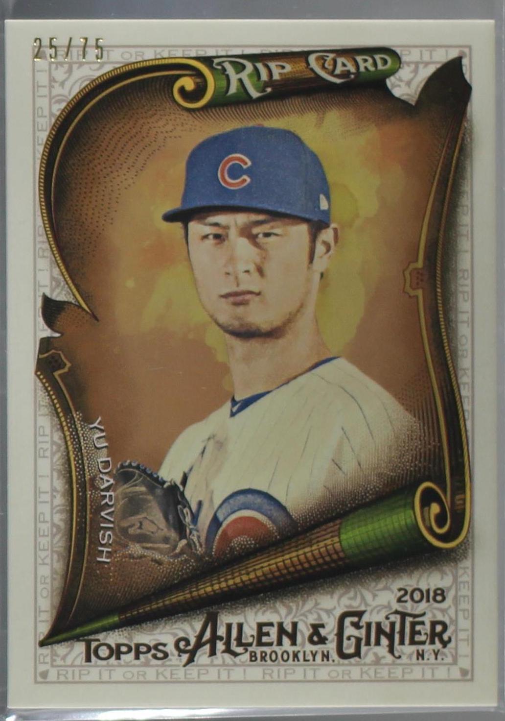 2018 Topps Allen & Ginter - Rip Cards Yu Darvish #RIP-98 /75 for sale ...
