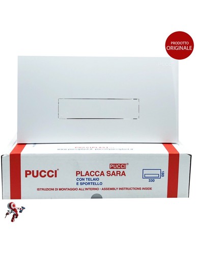 PLACCA PUCCI SARA BIANCA PER CASSETTA WC INCASSO 1 pulsante per tutte ...