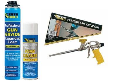 Everbuild Expanding Foam Kit | Polyurethane Professional Gun Grade Foam ...