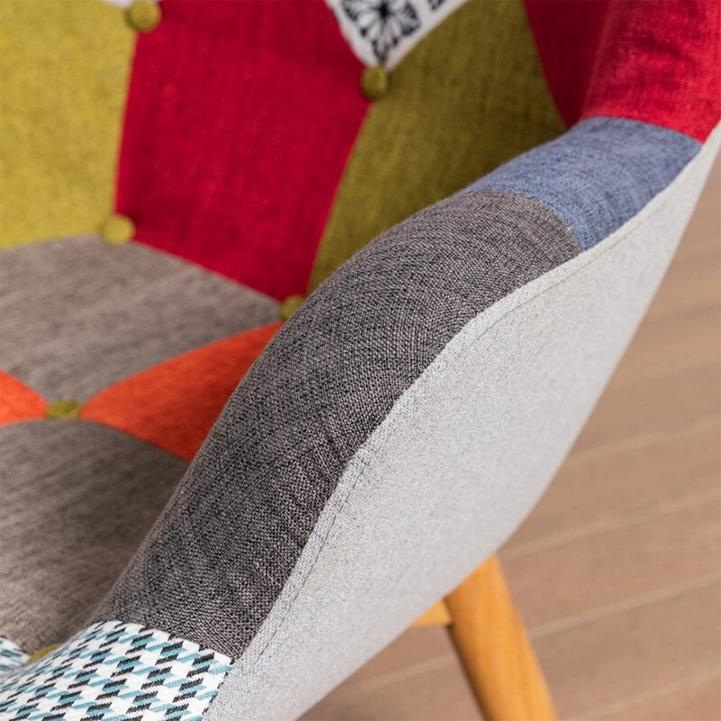 Patchwork Dining Chair Sloane Harper Lounge Chair Scandinavian Retro Armchair | eBay UK