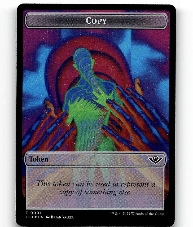 FOIL - MTG Mercenary Copy Double-Sided Token - Outlaws of Thunder ...