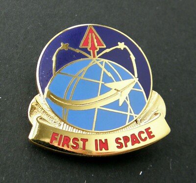 FIRST IN SPACE COMMAND CREST LAPEL HAT PIN BADGE 1.25 INCHES | eBay