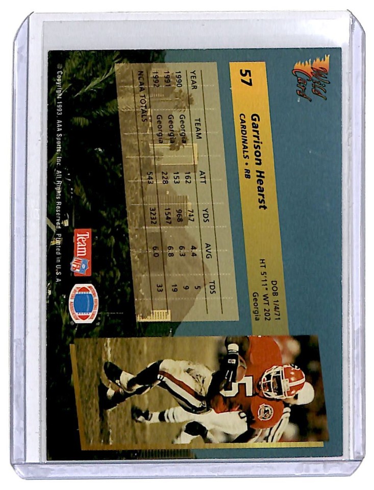 1993 Wild Card Garrison Hearst Phoenix Cardinals #57 | eBay