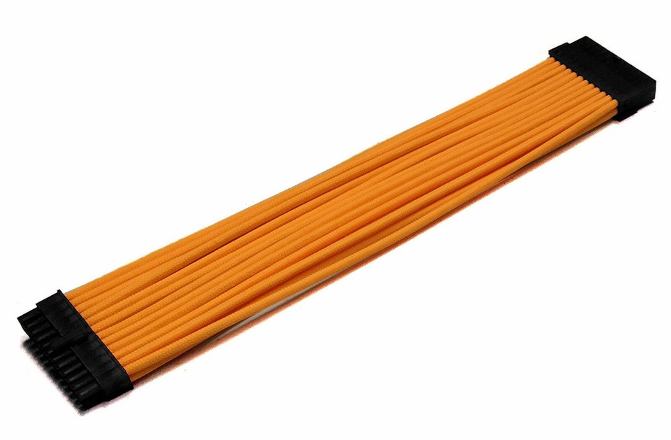 24-pin ATX Motherboard 30cm Pink Sleeved Extension + Cable Combs for ...