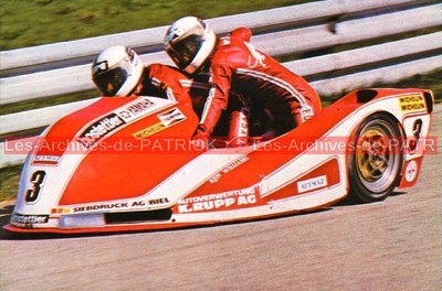 BILAND Rolf WILLIAMS Ken Side Car YAMAHA Carte Postale Moto Motorcycle ...