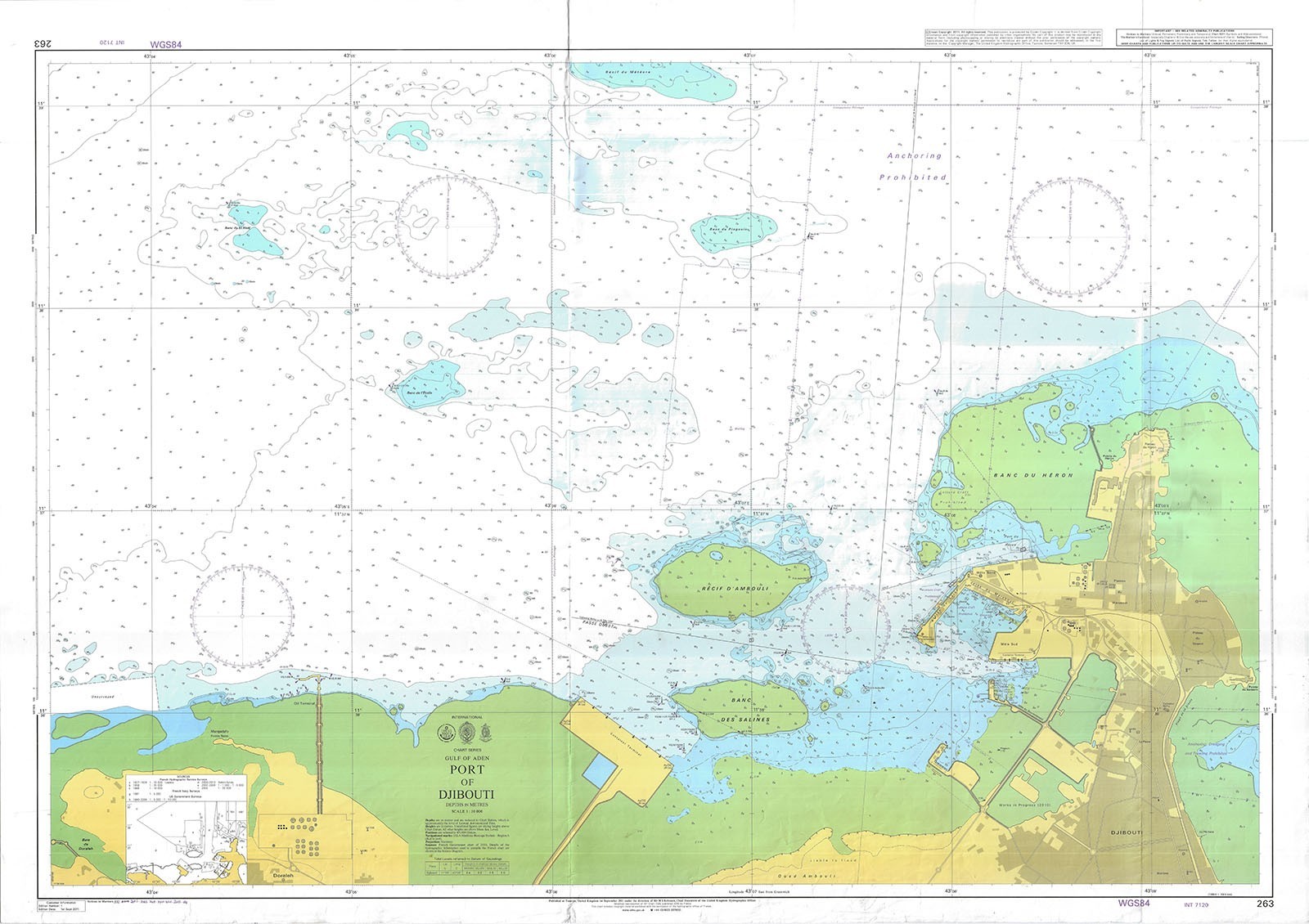 263 Gulf Of Aden Port Of Djibouti Map Chart Maritime Nautical Marine ...