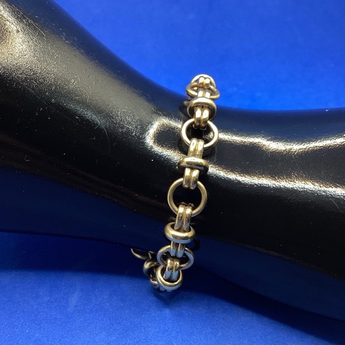 9ct 375 Gold Circle Link Chain Barrel Connector Bracelet | 22.21g CP ...