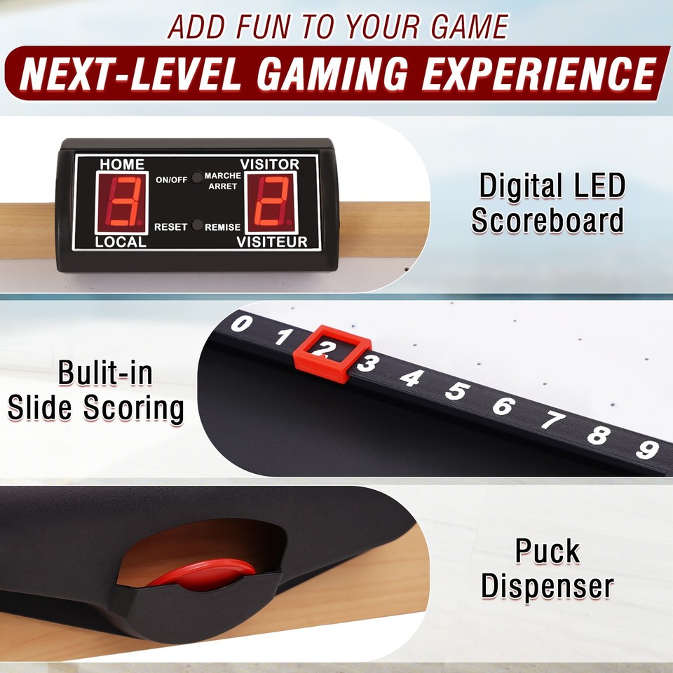 54" Air-Powered Hockey Table 12V Sport Hockey Game Pushers Pucks LED ...