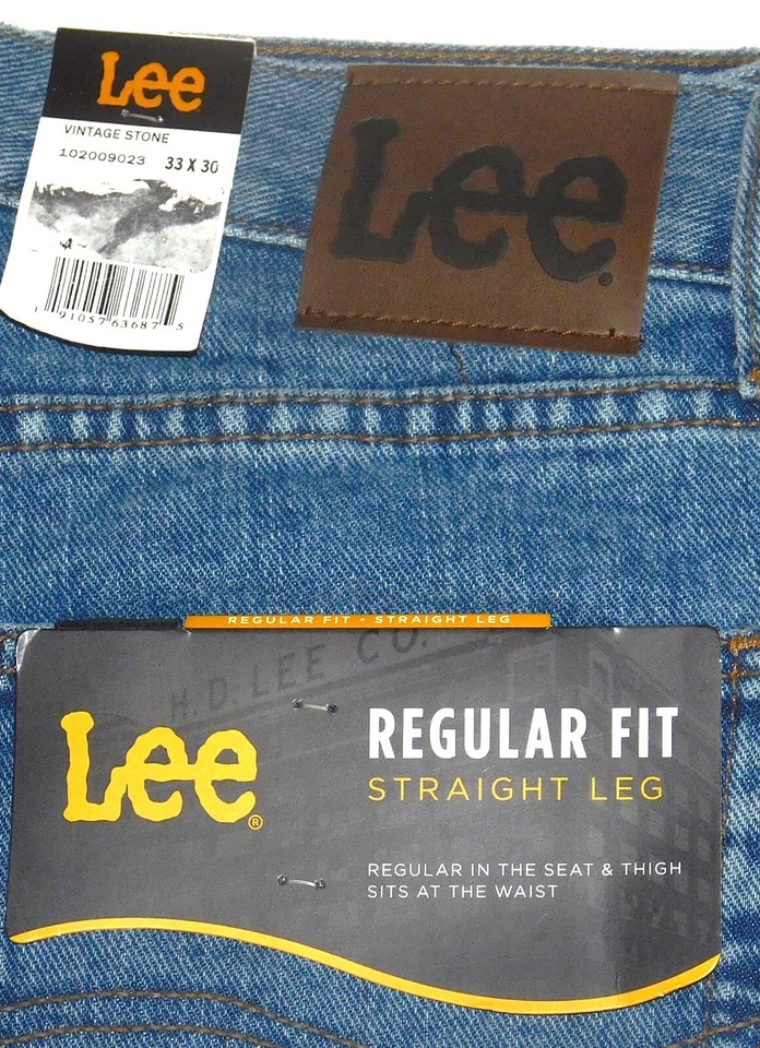 LEE Regular Jeans Straight Leg Regular Seat & Thigh Blue Wash Vintage ...