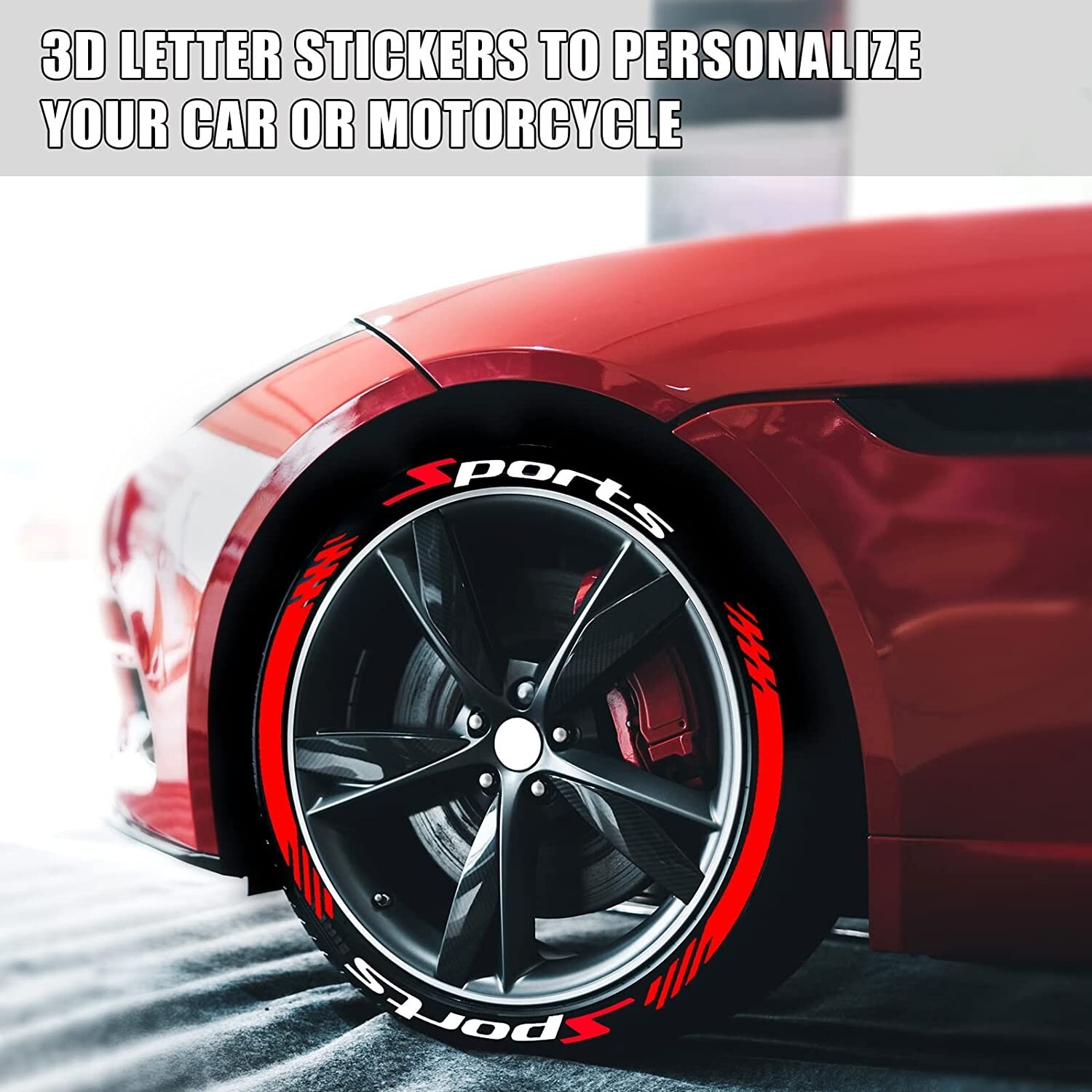 Permanent SPORTS Tire Lettering Sticker 1.25'' 15''-24'' Letters In One ...