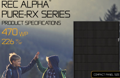 REC Solar Panel 460W Alpha AA Pure-RX N-type AllBlack 30mm MC4 with 25 ...