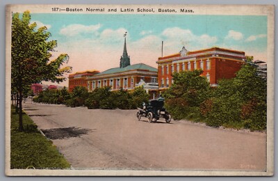 Postcard - Normal & Latin School Boston Massachusetts 1920s Street ...