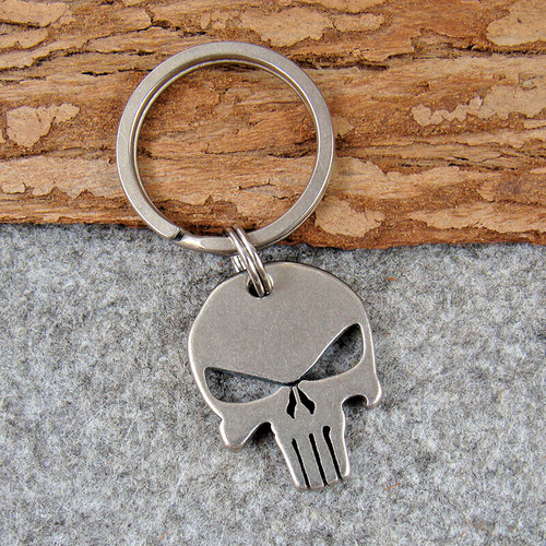Titanium Skull Keychains Keyrings Pants Key Chain Holder Punk Biker Key ...