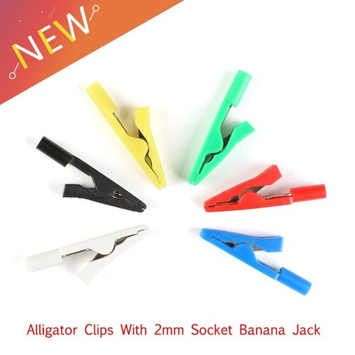 Insulated Alligator Clips With 2mm Socket Banana Test Clamp Wire Clip ...