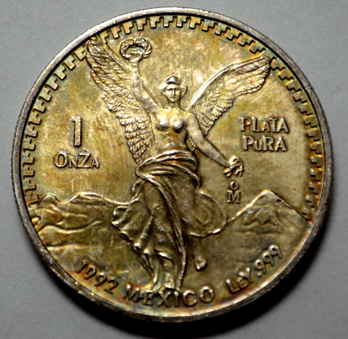 1992 UNC 1 Oz 999 SILVER MEXICO Libertad Pura Plata Lim.Ed.Coin Round ...