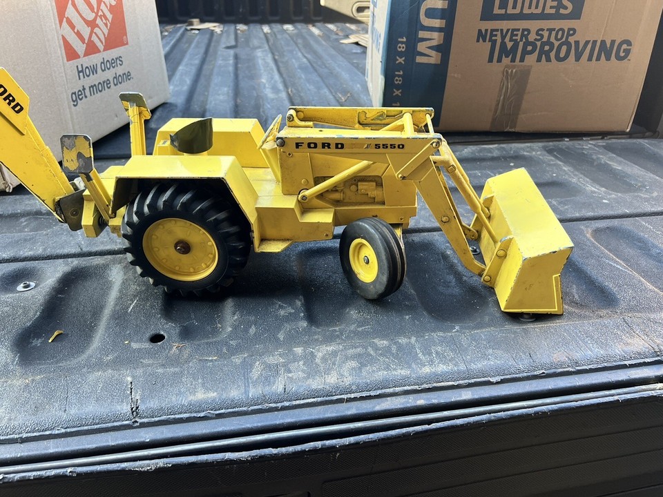 vintage Ertl Ford 5550 Tractor Backhoe Loader 1/12 Scale Diecast ...