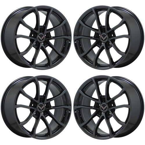 19" 20" Corvette C6 C7 Black Chrome wheels rims Factory OEM 5542 5543 ...