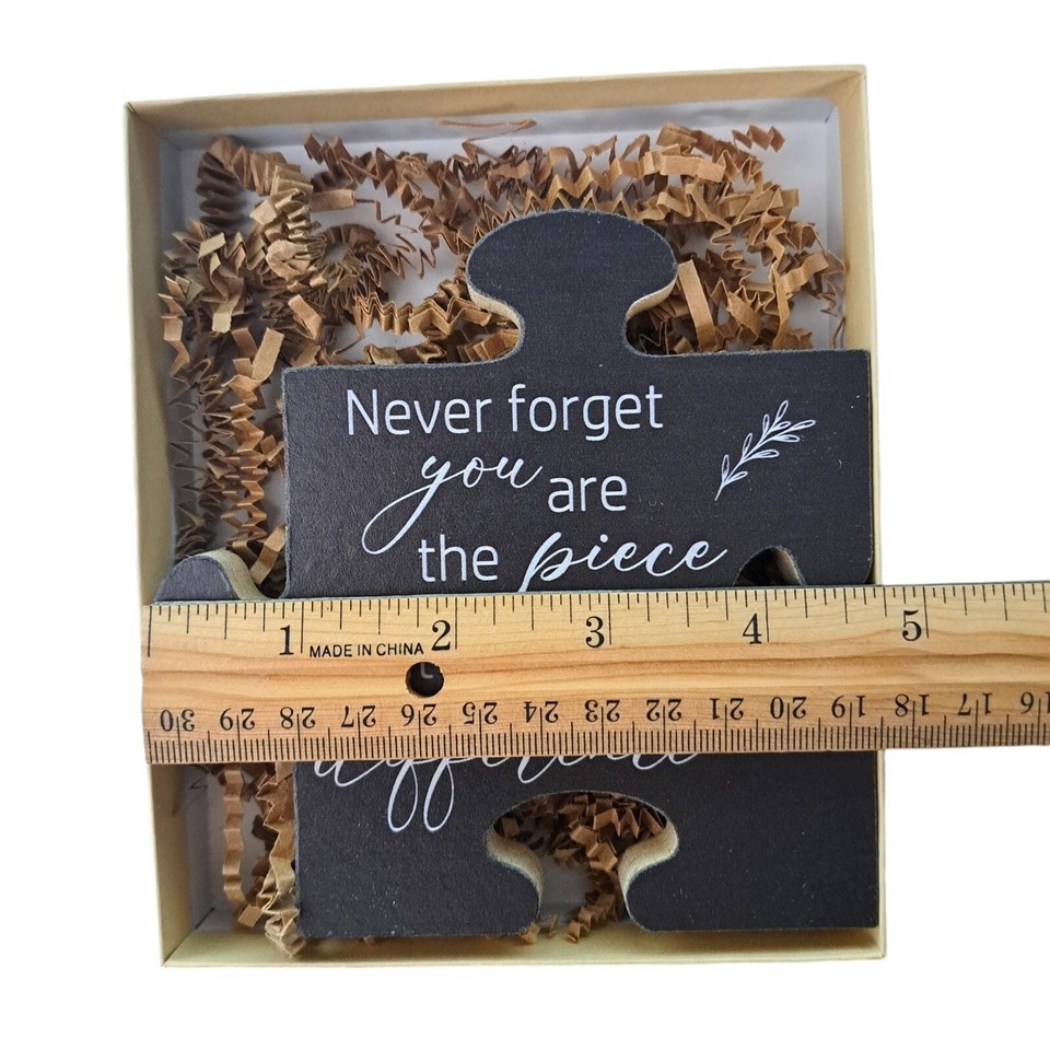 Wood Puzzle Piece Inspiration Thank You Gift Sign 4.75" New Gift Boxed ...