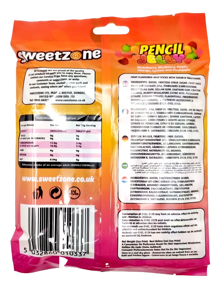 2x Jelly Pencil Fruity Jellies Straws 2 Bags 6 Flavours Tik Tok ...
