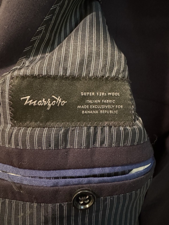Banana Republic Marzotto Suit Navy 40S 31x30 | eBay
