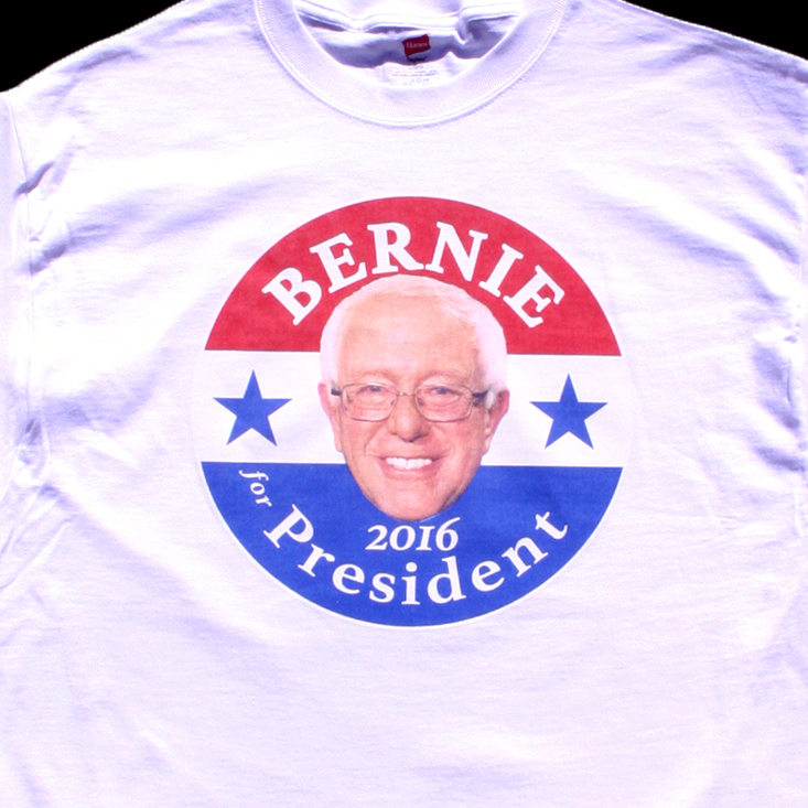 2016 BERNIE SANDERS for PRESIDENT CAMPAIGN T-SHIRT, FRONTAL PRINT white ...