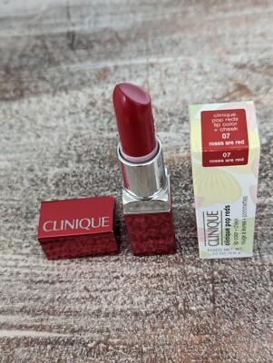 Clinique Pop Reds Lip Color + Cheek #07 ROSES ARE RED .12 oz/ 3.6g Full ...