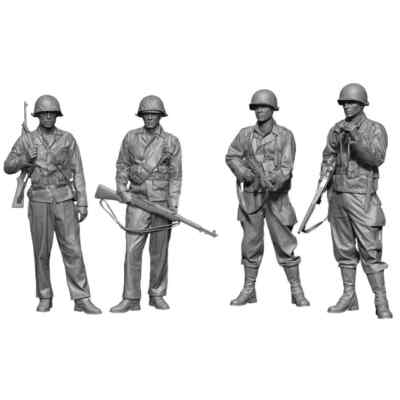 1/35 Scale Resin Figure Military Model Kit Ww2 Us Infantry 4 People ...