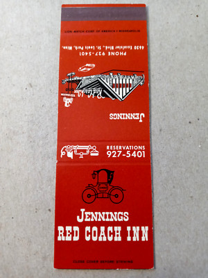 Vintage Matchbook: Jennings Red Coach Inn, St Louis Park, MN | eBay