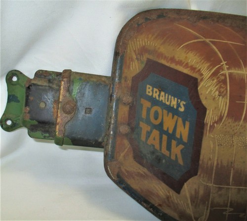 ANTIQUE BRAUN'S TOWN TALK BREAD COUNTRY BAKERY KITCHEN STORE DOOR PUSH ...