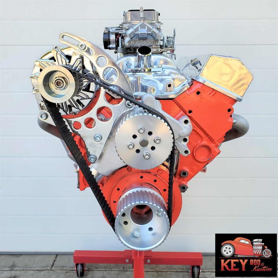 Small Block Chevy Gilmer Drive Pulley Kit LONG Water Pump SBC 305 327 ...