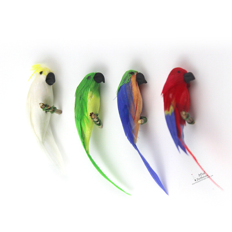 Dollhouse Miniature Parrot Birds 1:12 Scale Garden Handmade Decor ...