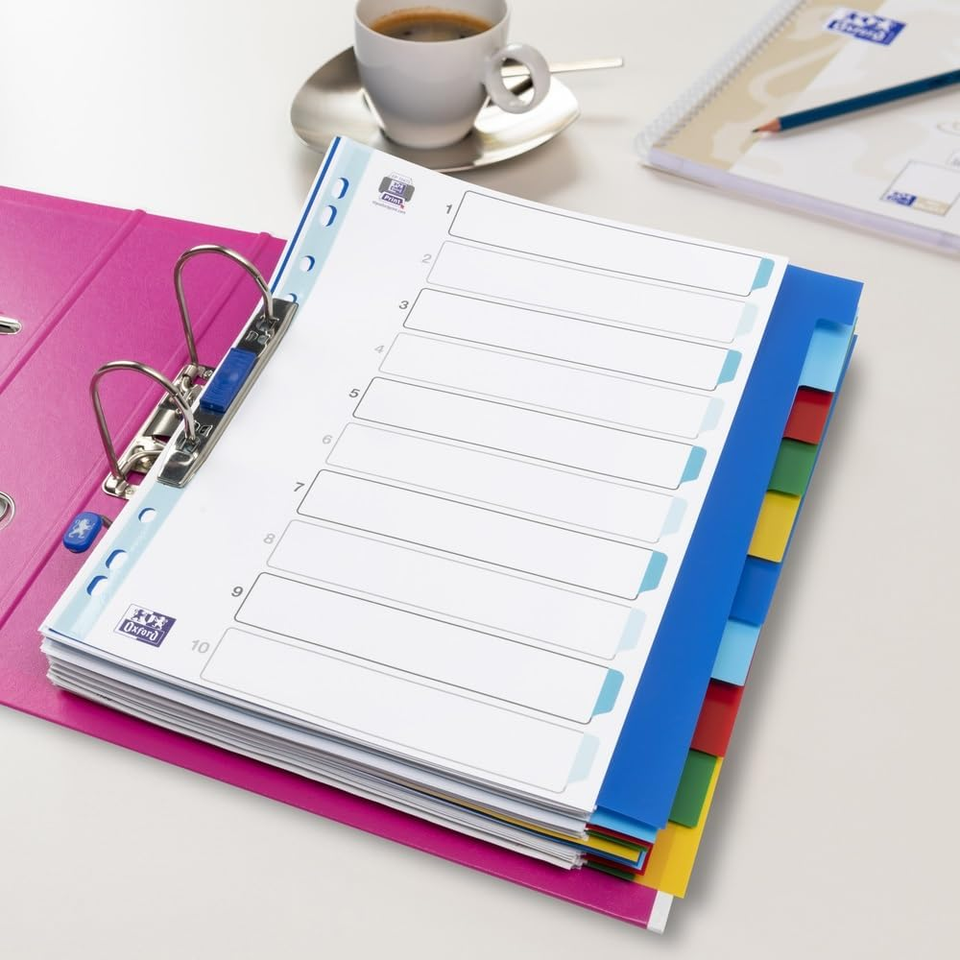 Elba, File Dividers A4, 10 Part, Plastic, Assorted, 1 Sets | eBay