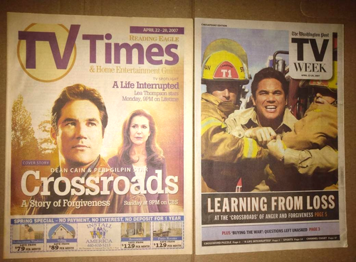 Lot of 2 Magazine - TV WEEK Newspaper - 2007 DEAN CAIN Crossroads Peri ...
