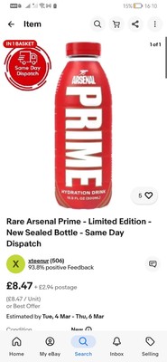Prime Hydration Arsenal Drink. | eBay