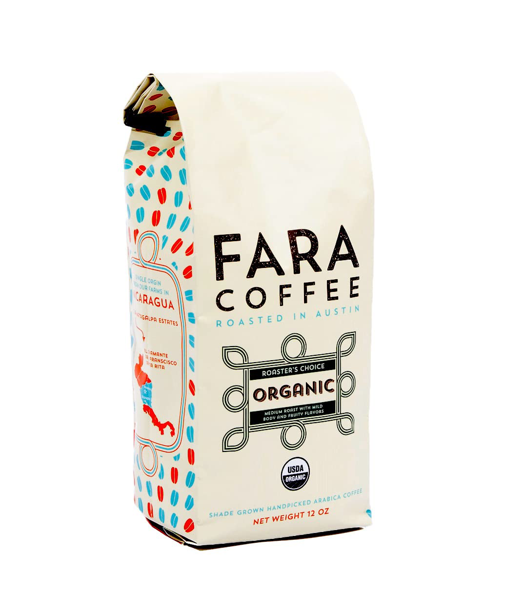 Fara Coffee, Whole Bean (Roasters Choice Organic (Medium/Dark), 12 oz ...