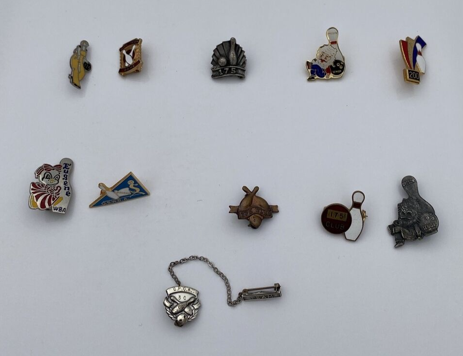 Lot of 11 Vintage Bowling Pins 175 Club, etc.. | eBay