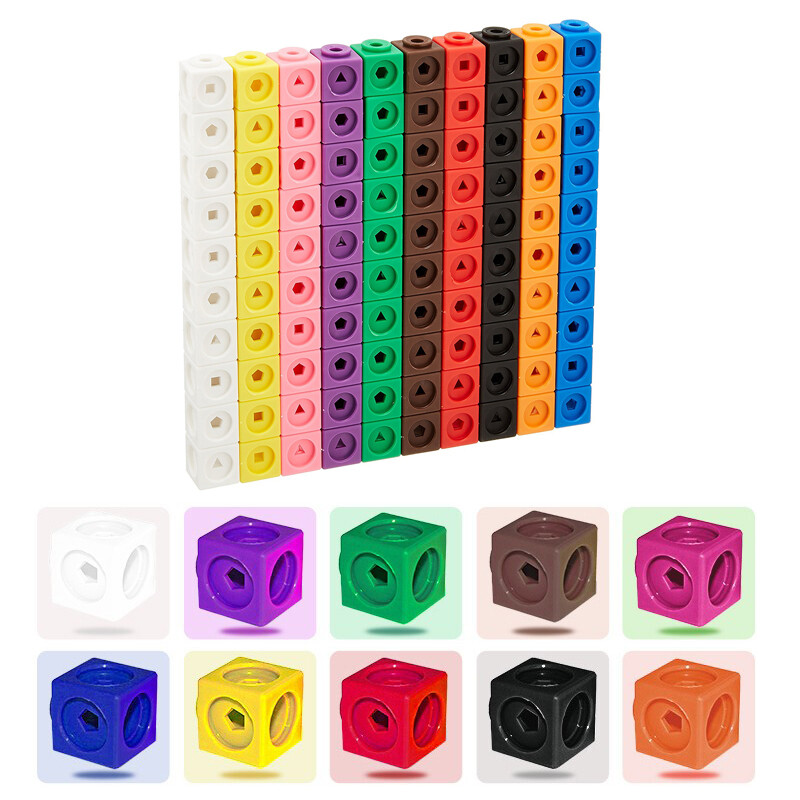 10 Colors Graphics Math Link Cubes Baby Geometric Counting Cubes SnapB ...