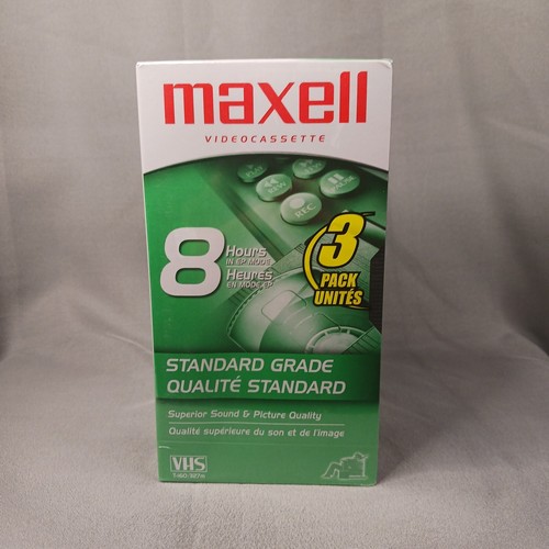 Maxell VHS T160 Standard Grade - 3 Pack 8 Hour Blank Videocassete Tapes ...