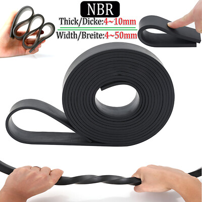 Solid Black Nitrile NBR Rubber Strip - Various Lengths, Widths And ...