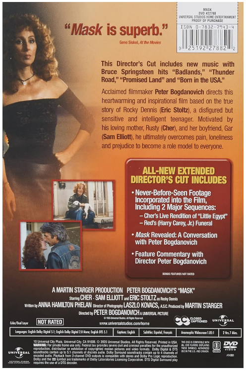 Mask: Director's Cut DVD Format Film Movies Actors Cher Eric Stoltz Sam ...