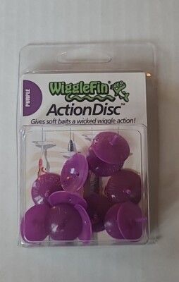 WIGGLEFIN ACTION DISCS 12 PURPLE Baits Hoochie Fly Fishing Lures NEW ...