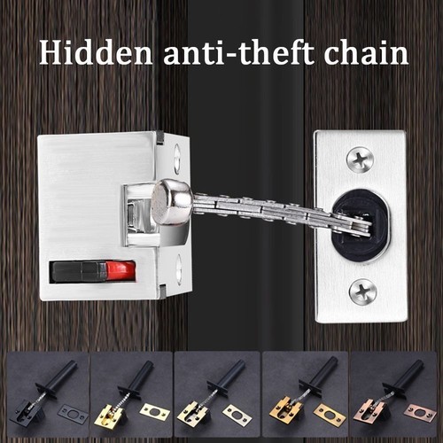 Hidden Door Anti-theft Lock Invisible Gate Latches Swing Chain Door | eBay