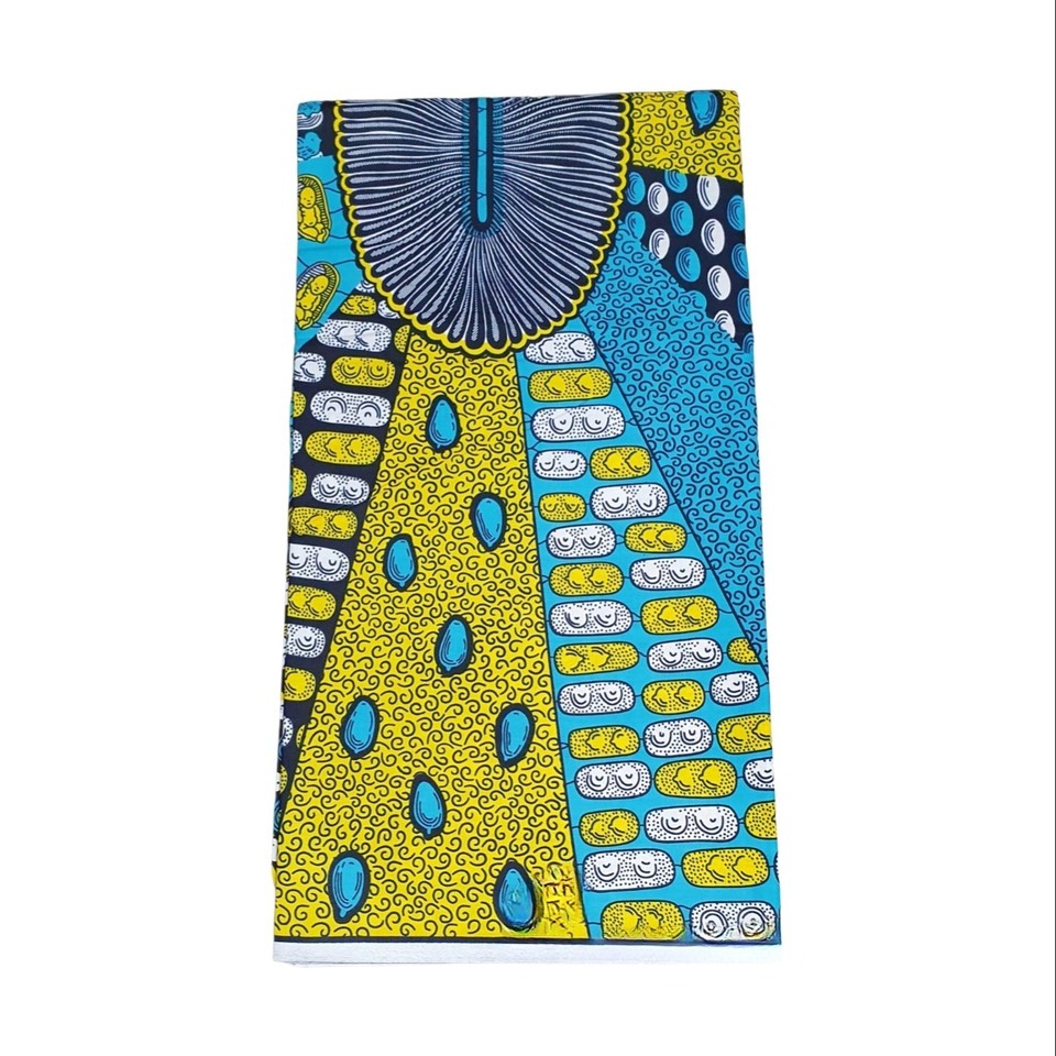 African Ankara Fabric Holland Wax Print 100% Cotton, 6 Yards for Sewing ...