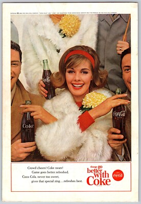 Coca-Cola Enjoying Coke at the Football Game w/Crowd 1962 Advertisement ...